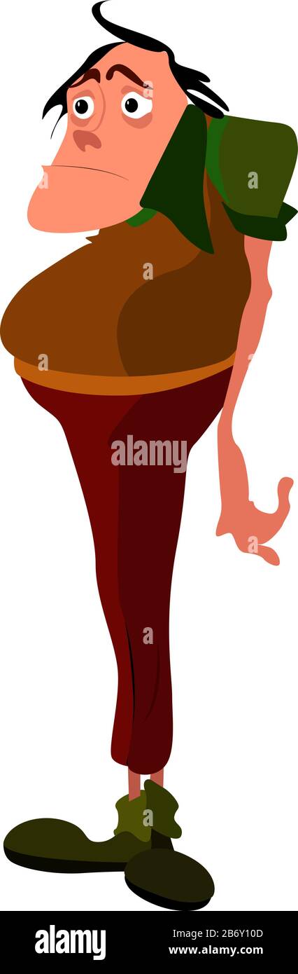 Unhappy young man flat Cut Out Stock Images & Pictures - Alamy