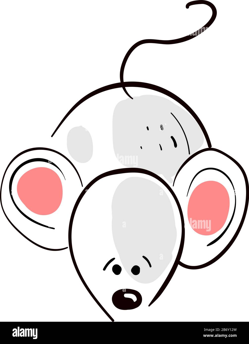 Sad little mouse, illustration, vector on white background Stock Vector ...