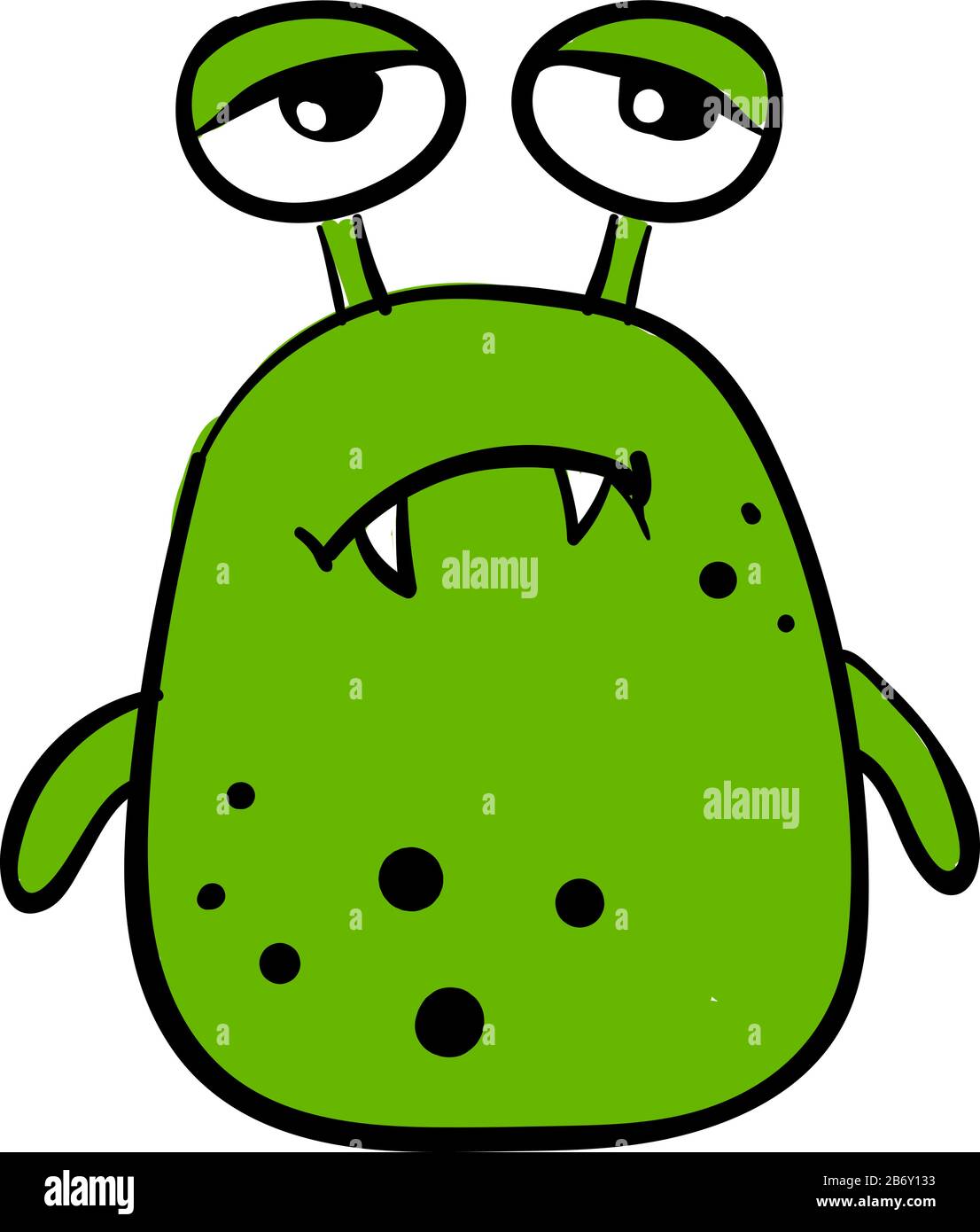 Sad monster, illustration, vector on white background Stock Vector ...