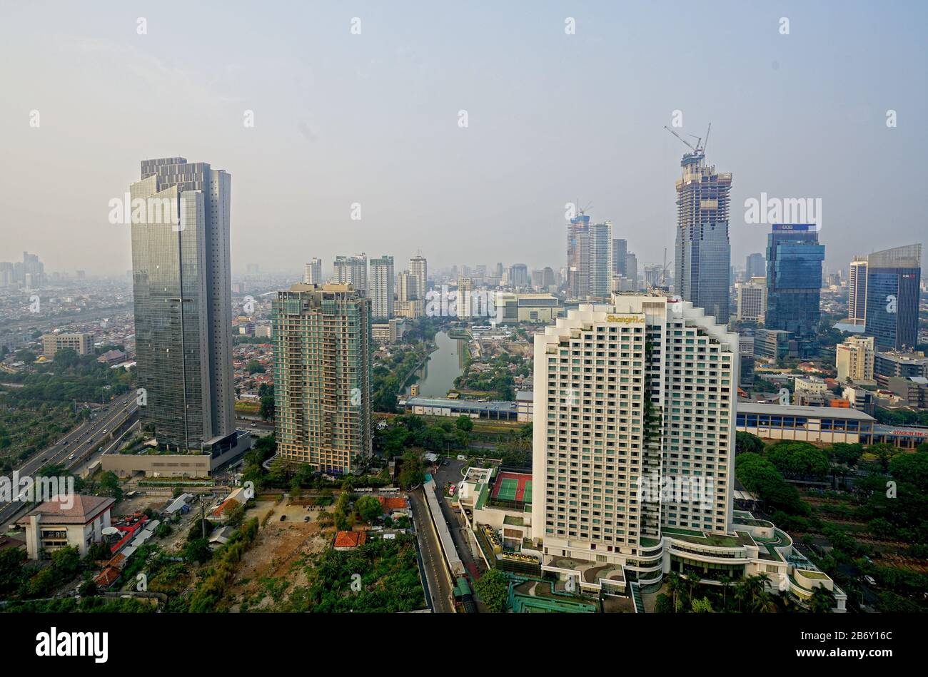 View of City Jakatrta, Sudirman Street, Jakarta, Indonesia Stock Photo ...