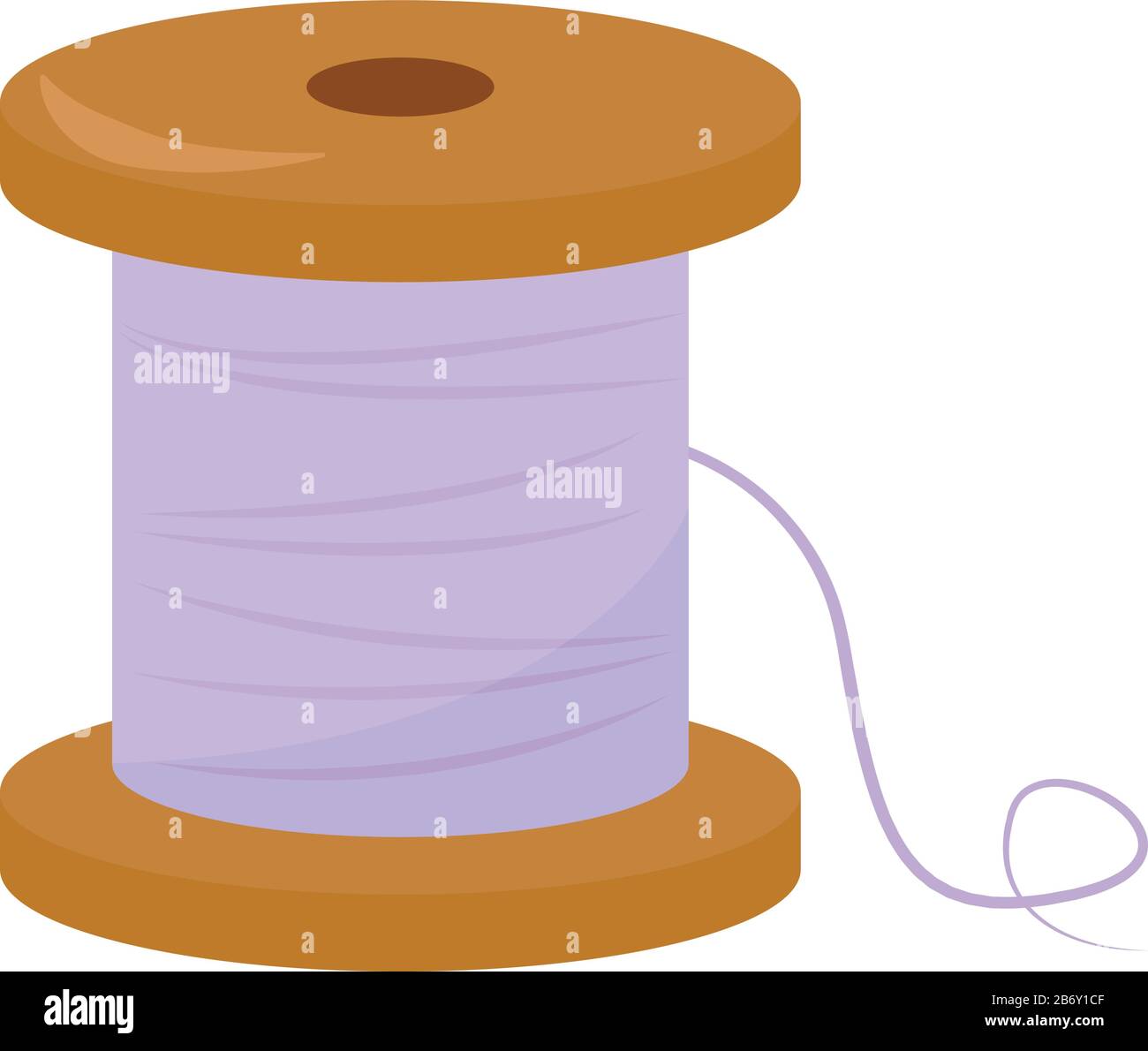 Purple thread, illustration, vector on white background Stock Vector ...