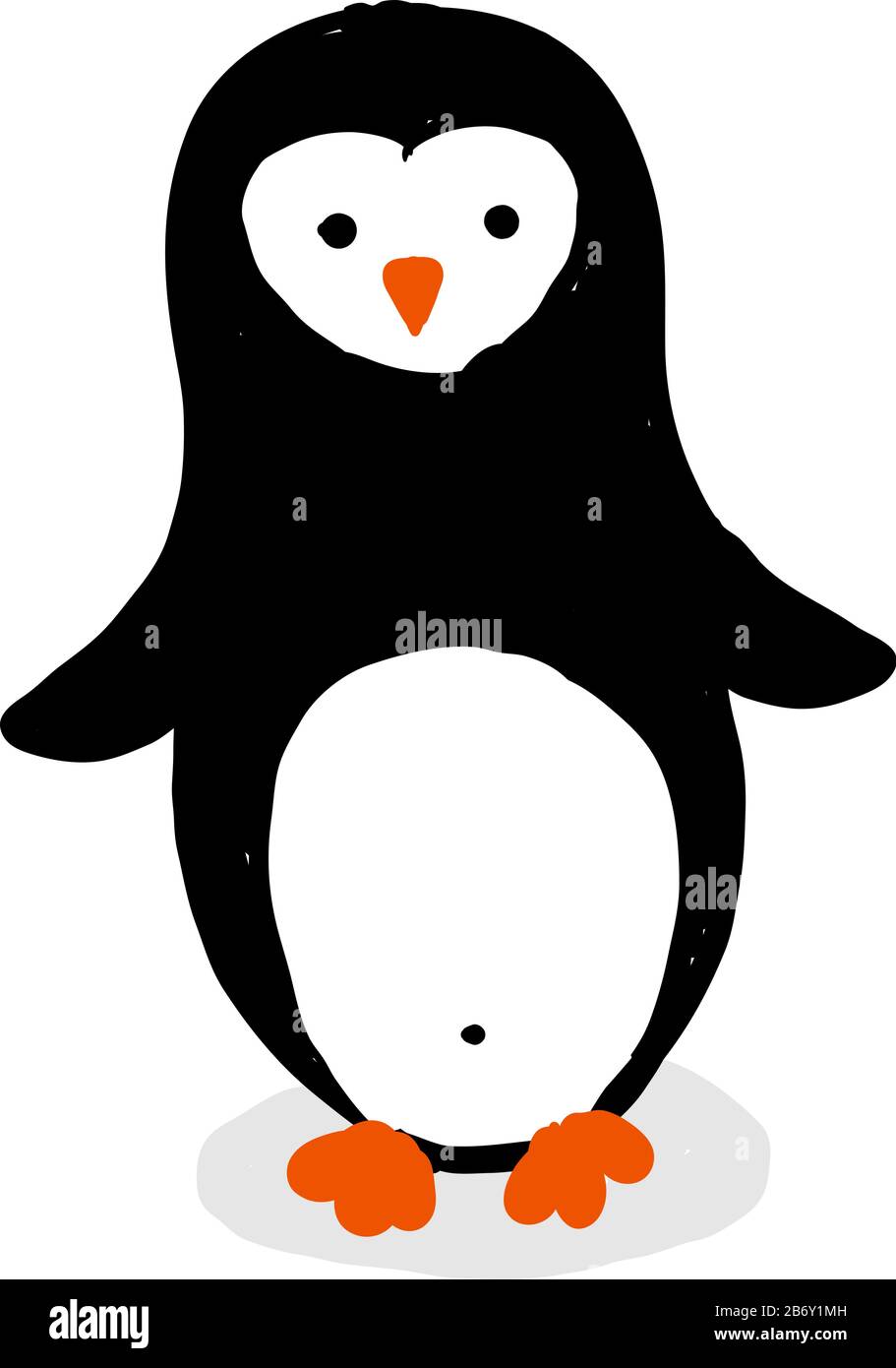 Flat penguin, illustration, vector on white background Stock Vector ...