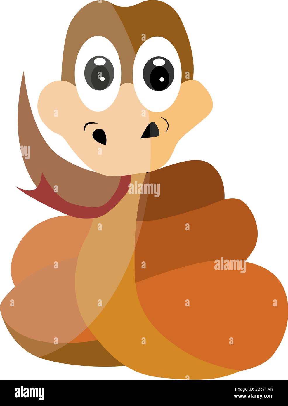 Orange snake, illustration, vector on white background Stock Vector ...