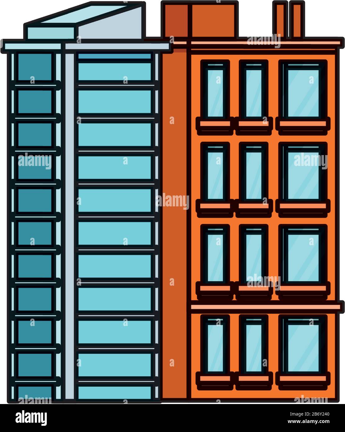 building with windows isolated icon Stock Vector Image & Art - Alamy