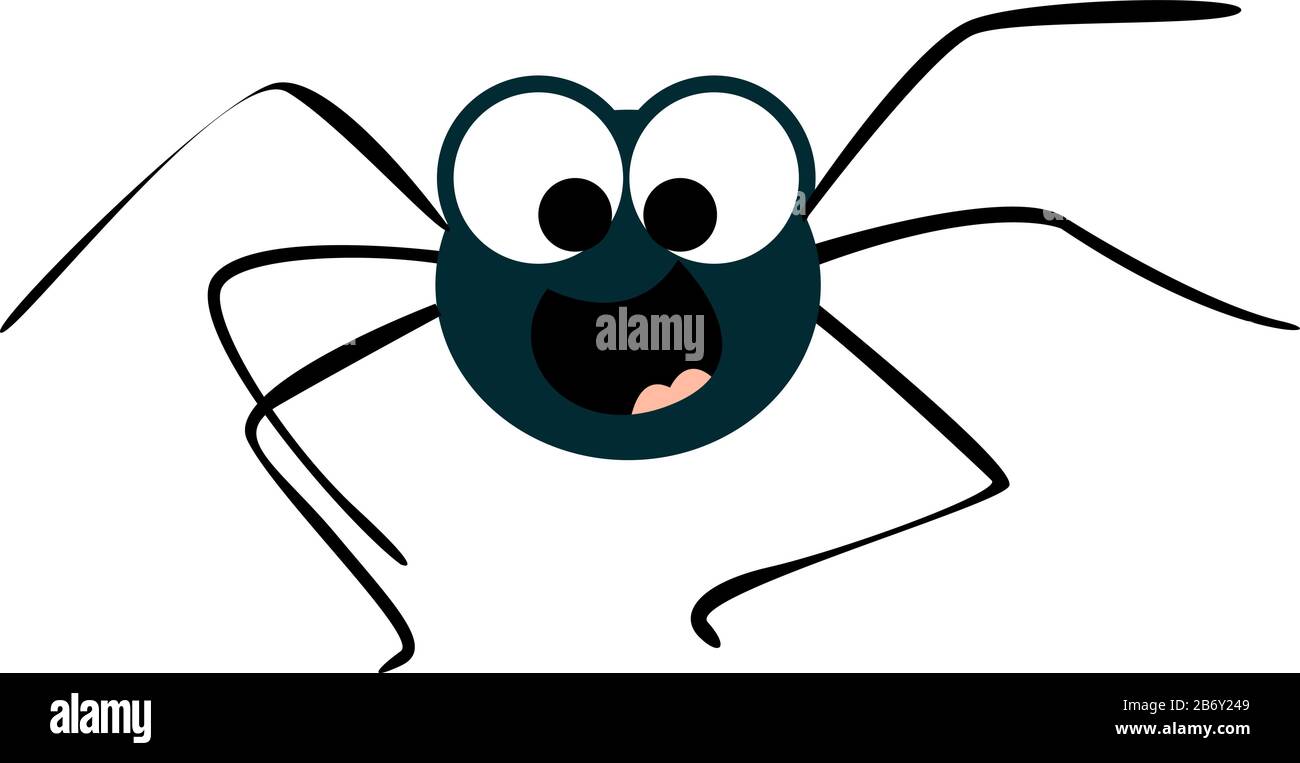 Happy spider, illustration, vector on white background Stock Vector ...