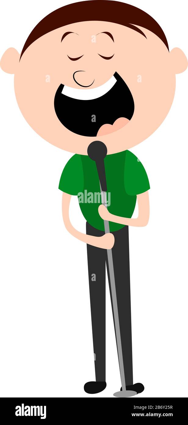 Man singing, illustration, vector on white background Stock Vector ...