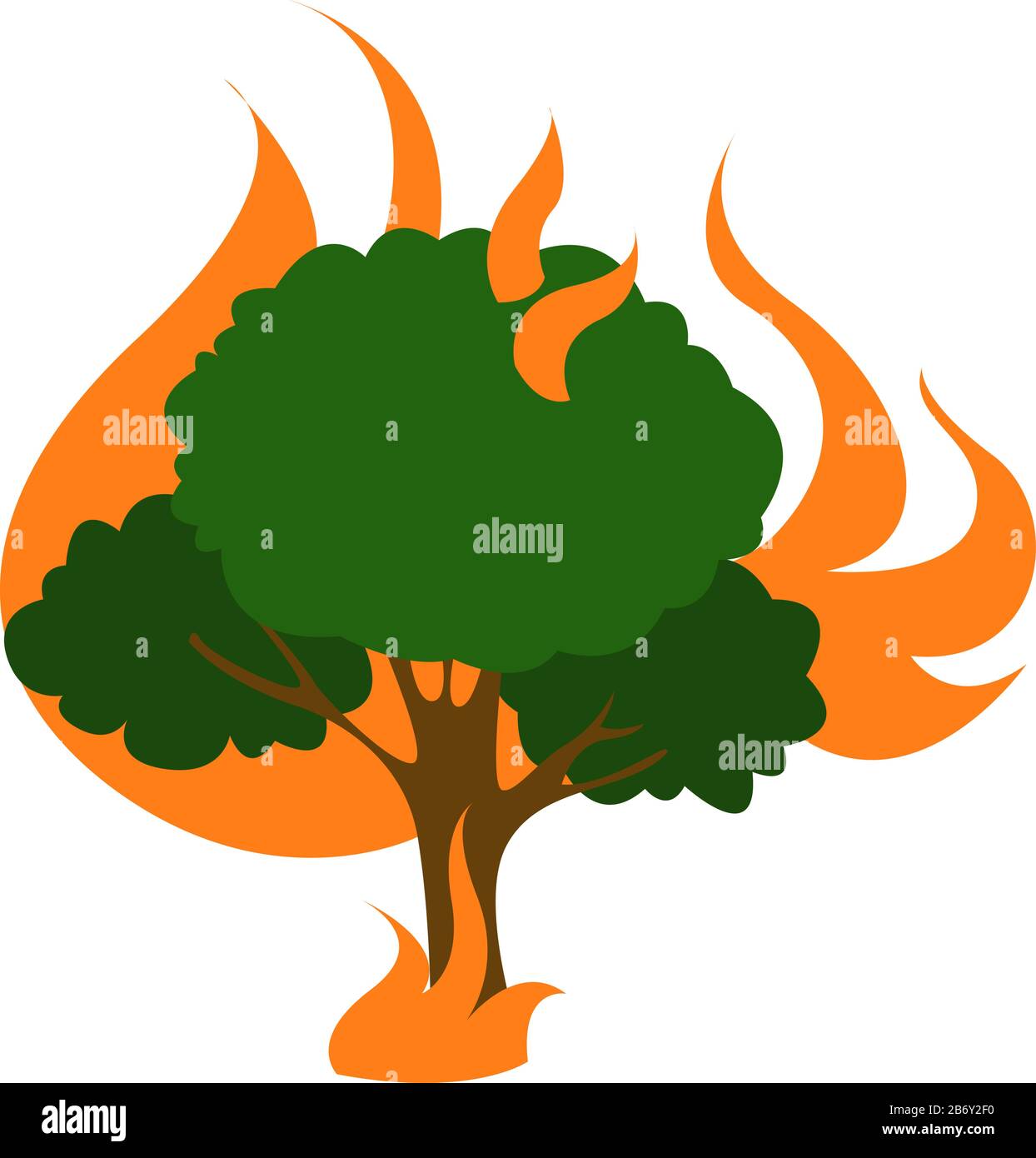 Wildfire, illustration, vector on white background Stock Vector Image ...