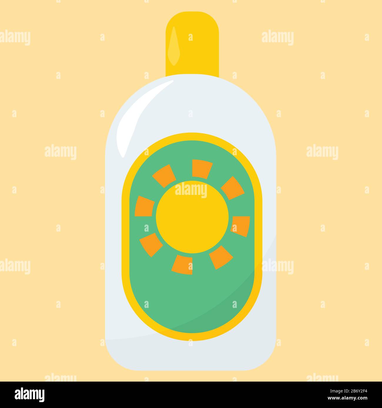 Sun cream bottle on beach Stock Vector Images - Alamy