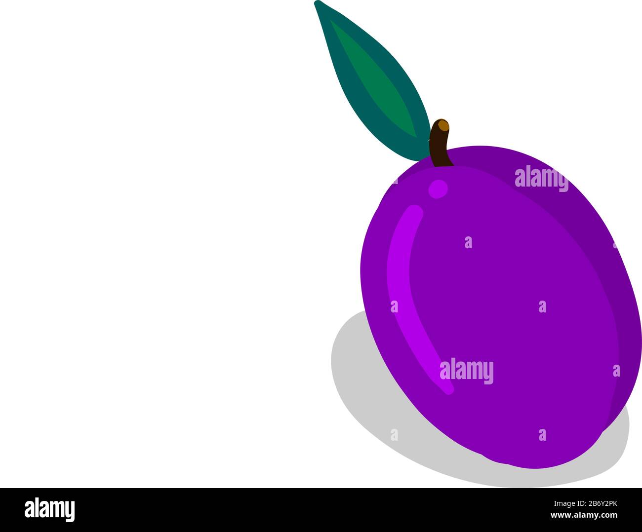 Violet plum, illustration, vector on white background Stock Vector ...