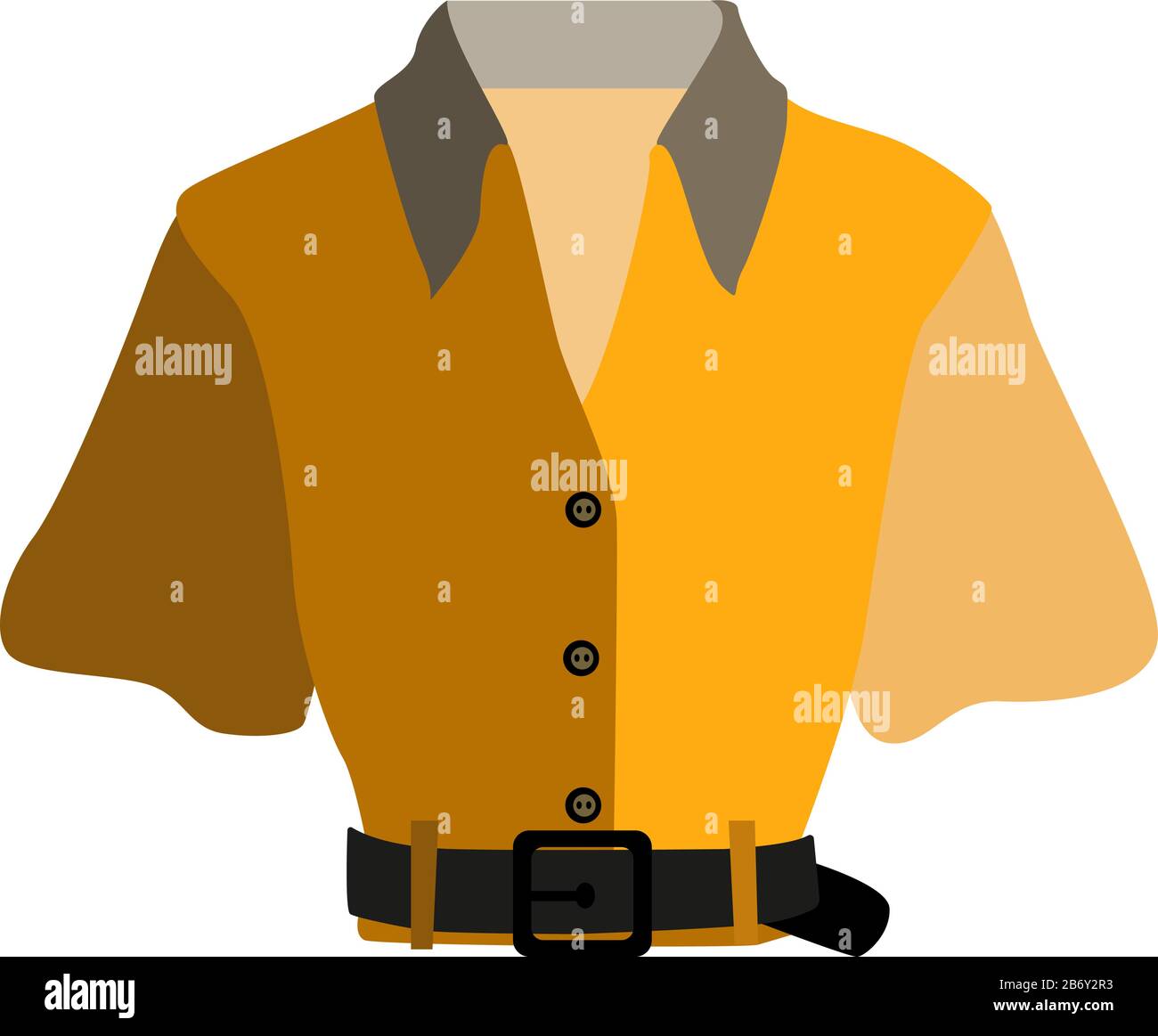 Yellow shirt, illustration, vector on white background Stock Vector ...