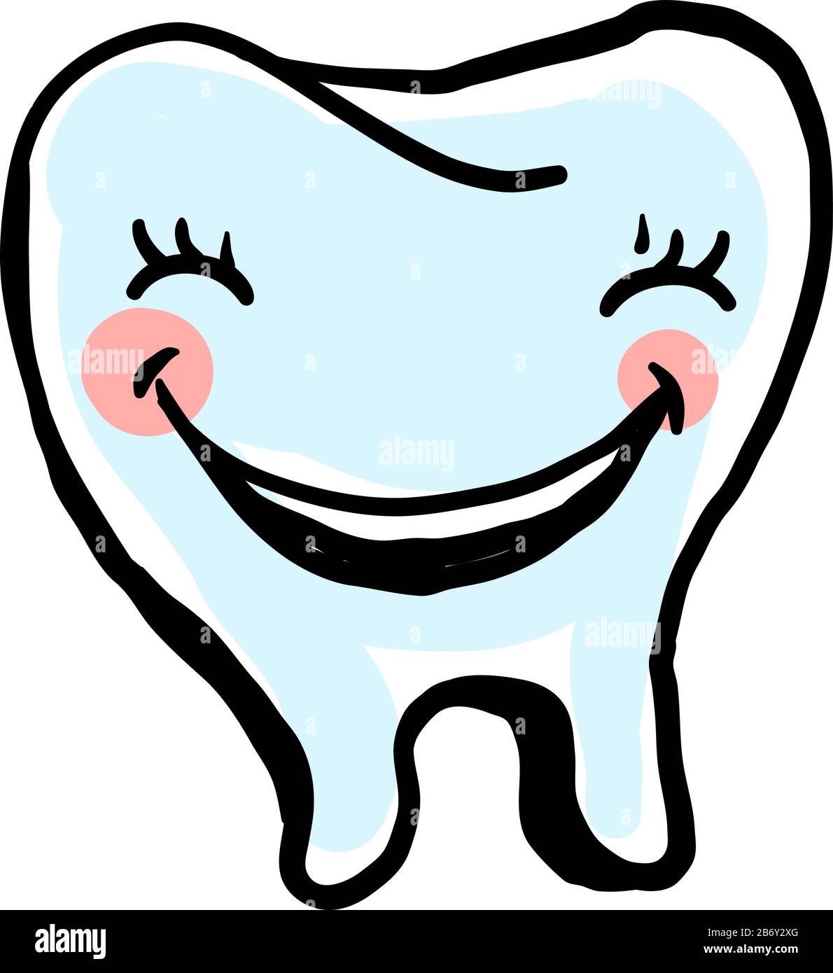 Happy tooth, illustration, vector on white background Stock Vector ...