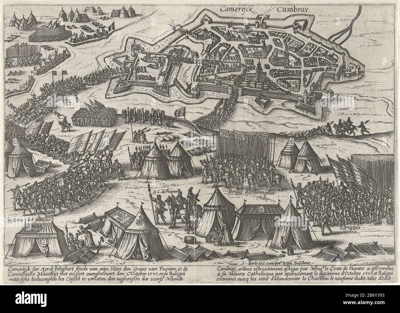Kamerijk belegerd en ingenomen door Fuentes, 1595 Cambrai besieged and ...