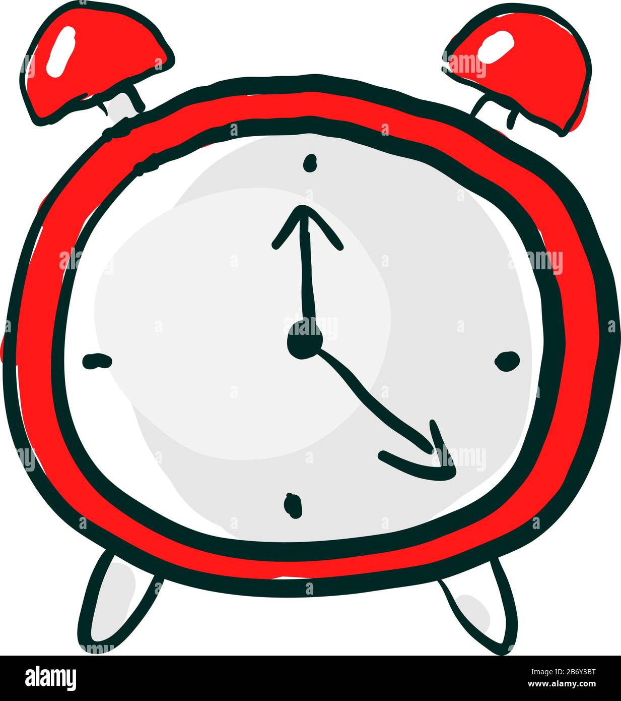 Red clock, illustration, vector on white background Stock Vector Image ...