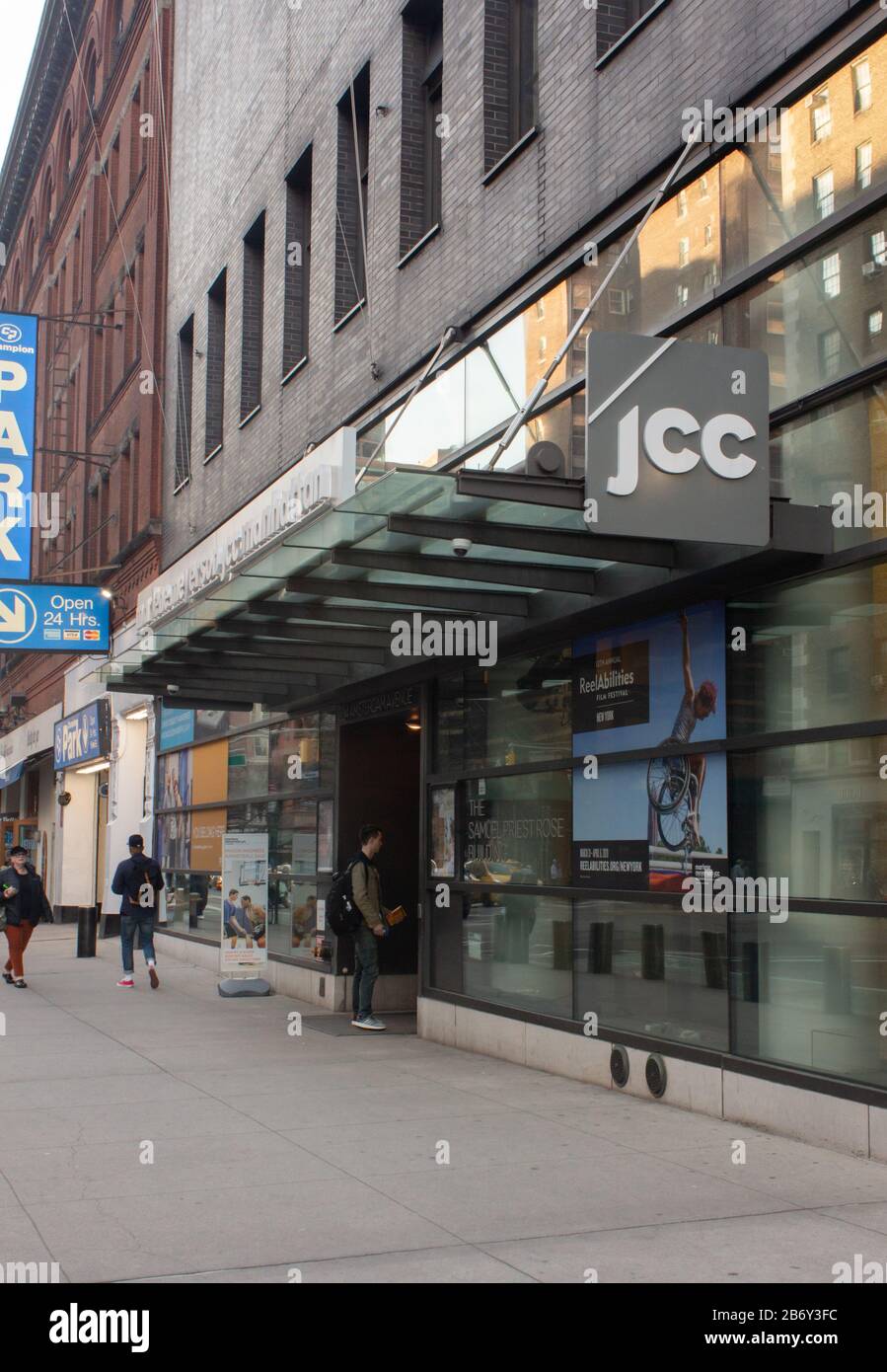 the entrance to the jewish community center of manhattan, also called ...