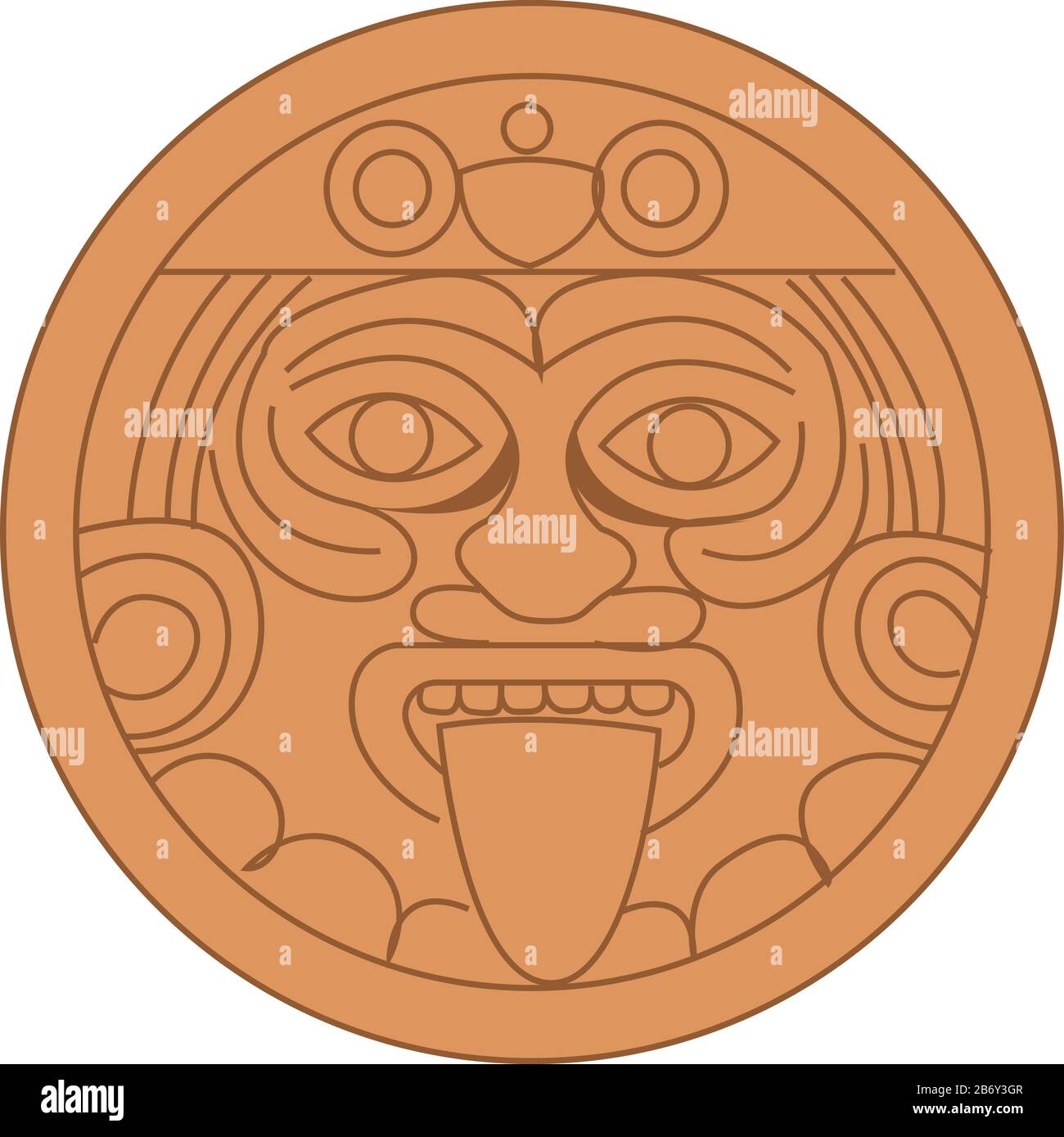 Ancient Maya, illustration, vector on white background Stock Vector ...