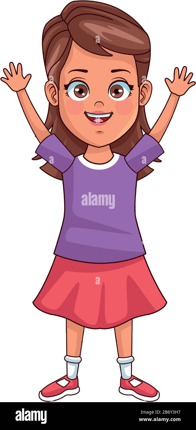 happy little girl avatar character Stock Vector Image & Art - Alamy