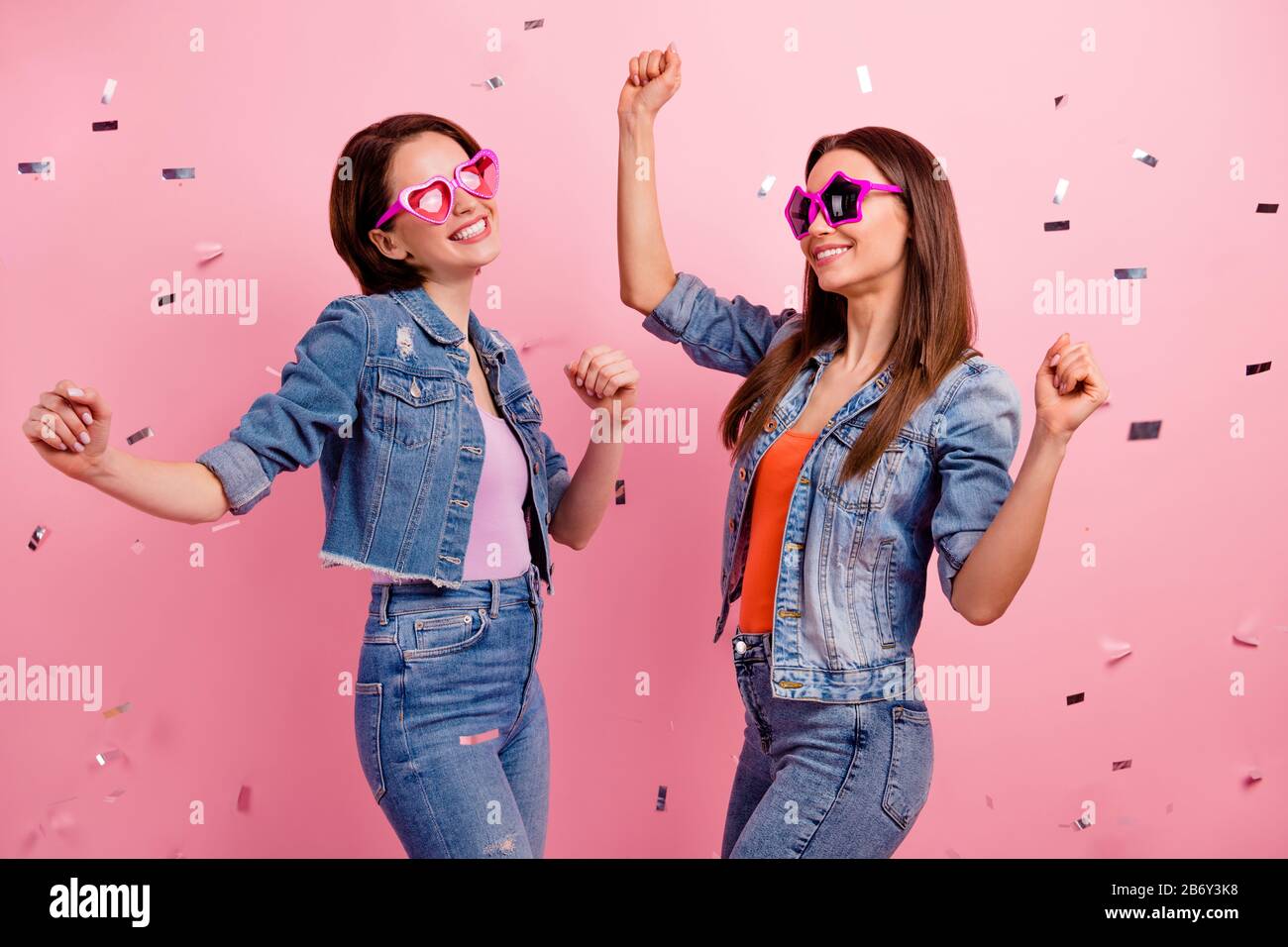 Close up side profile photo beautiful she her sisters ladies festive ...