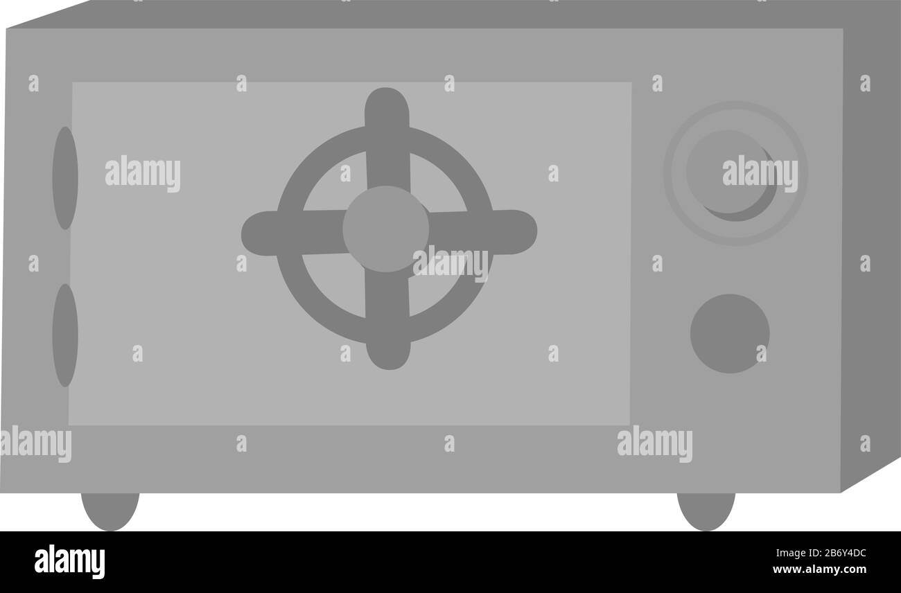 Gray safe, illustration, vector on white background Stock Vector Image ...