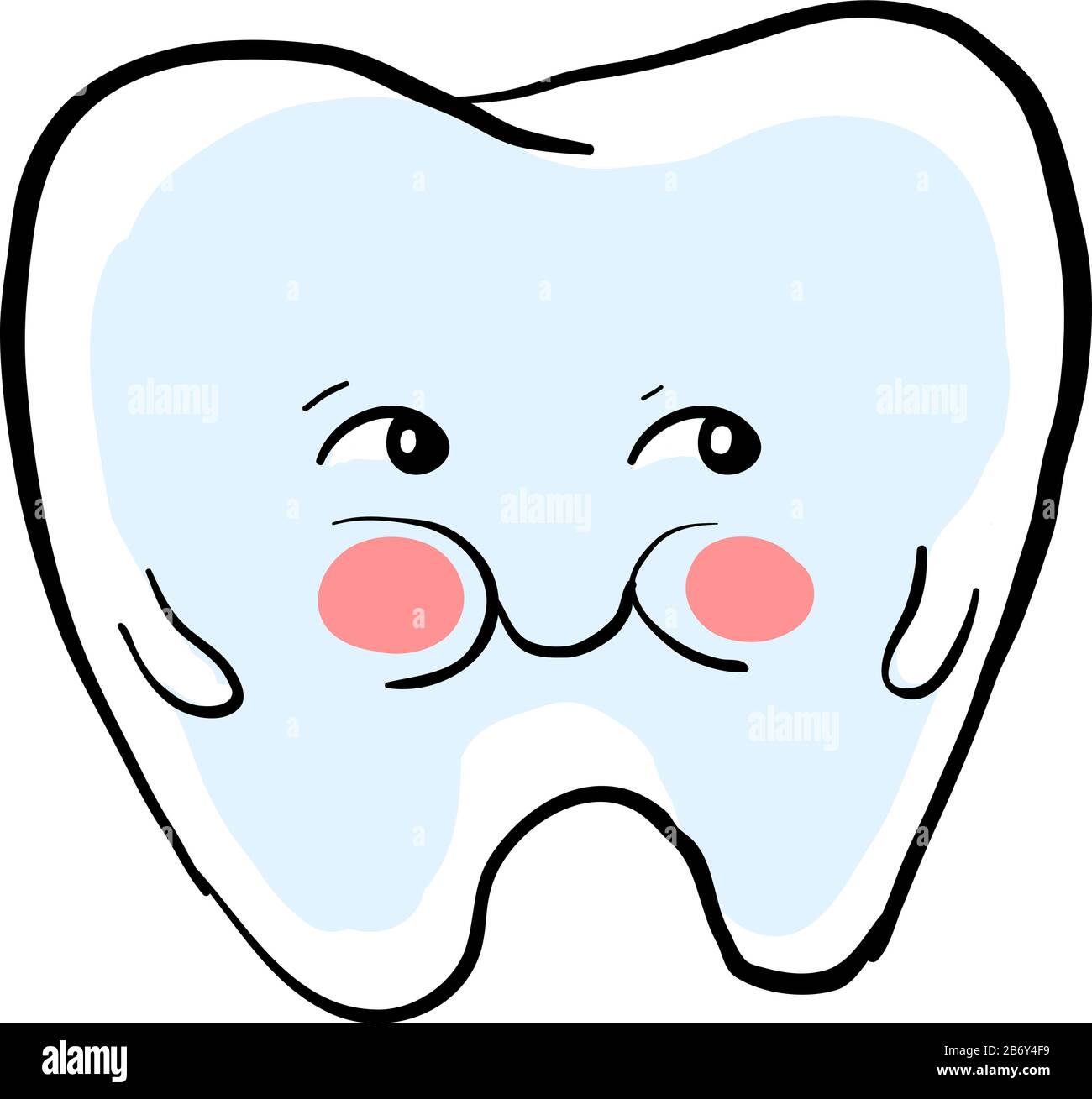 Fat tooth, illustration, vector on white background Stock Vector Image ...