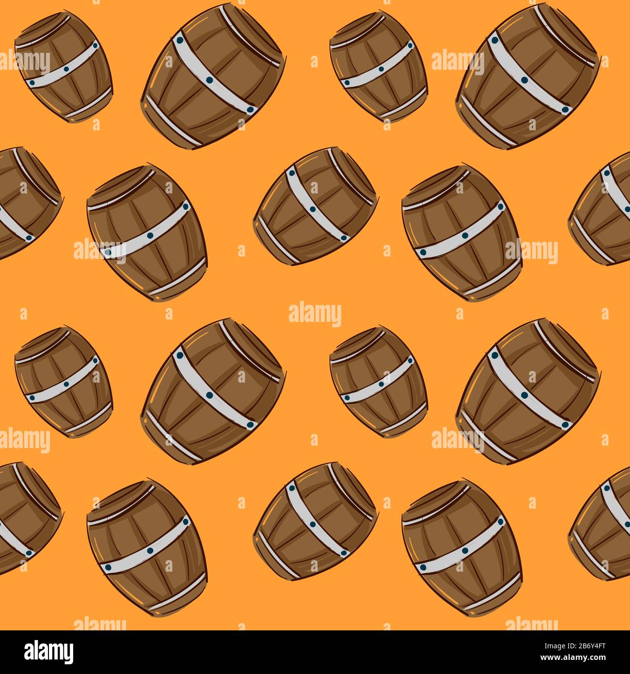 Barrels pattern, illustration, vector on white background Stock Vector ...