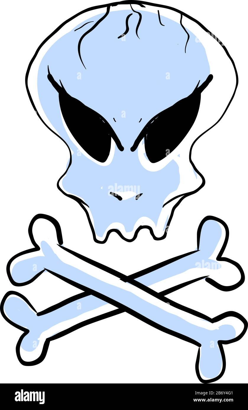 Angry skull, illustration, vector on white background Stock Vector ...