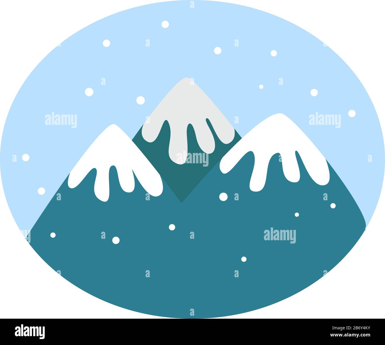 Illustration winter landscape snow Cut Out Stock Images & Pictures - Alamy
