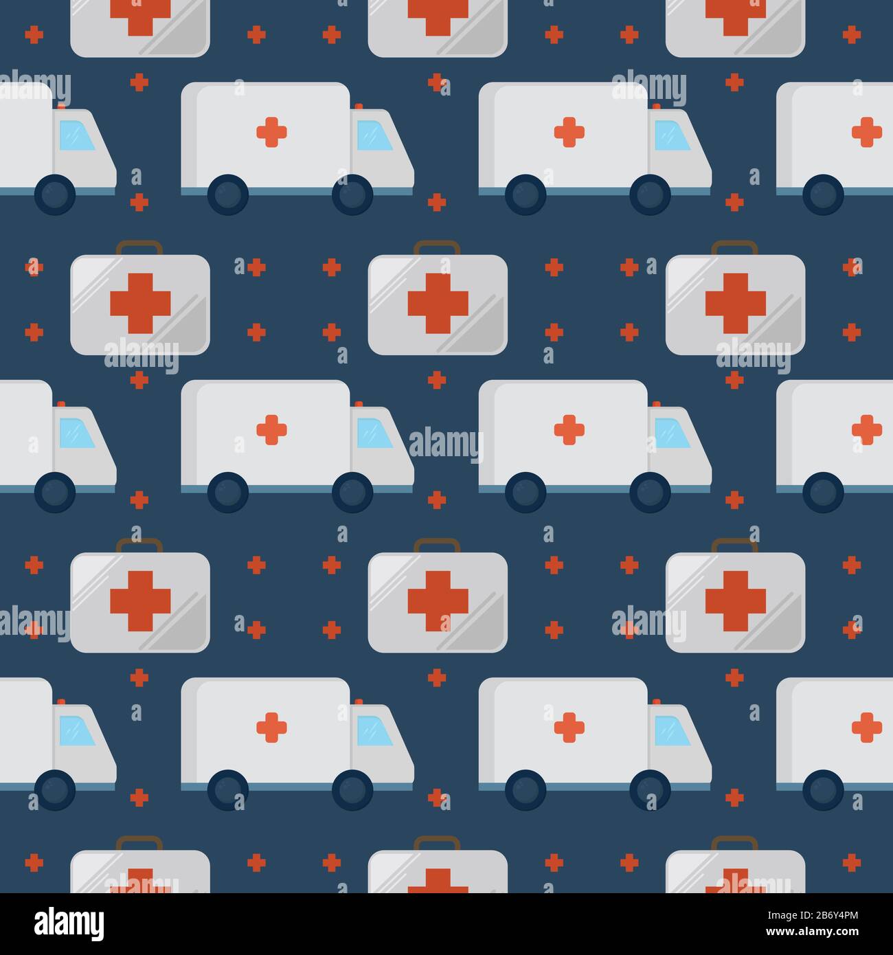 Ambulance car pattern, illustration, vector on white background Stock ...