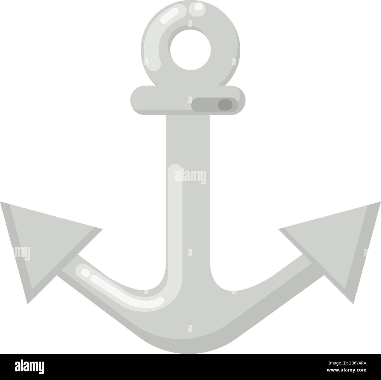 Silver anchor, illustration, vector on white background Stock Vector ...
