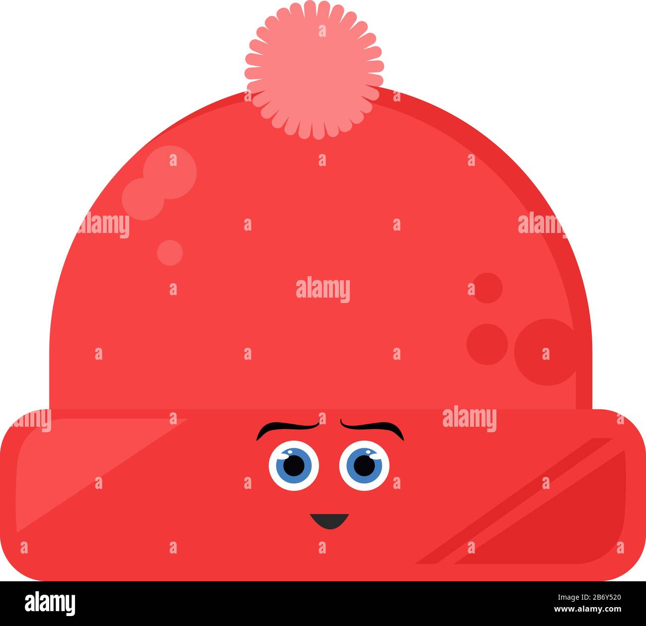 Red winter hat, illustration, vector on white background Stock Vector ...