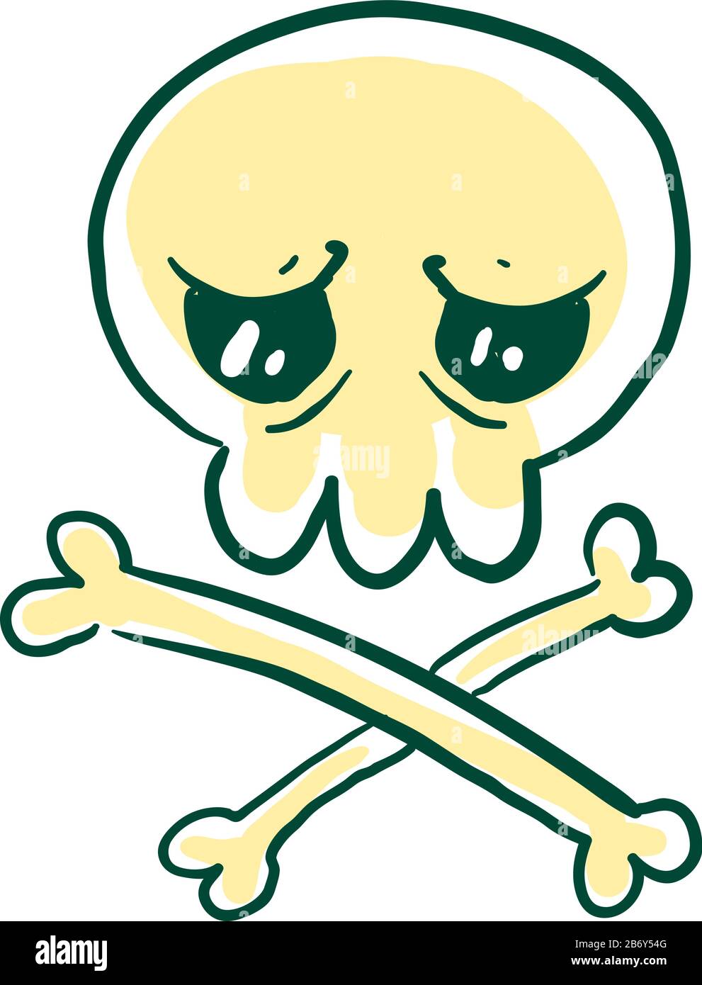 Sad skull, illustration, vector on white background Stock Vector Image ...