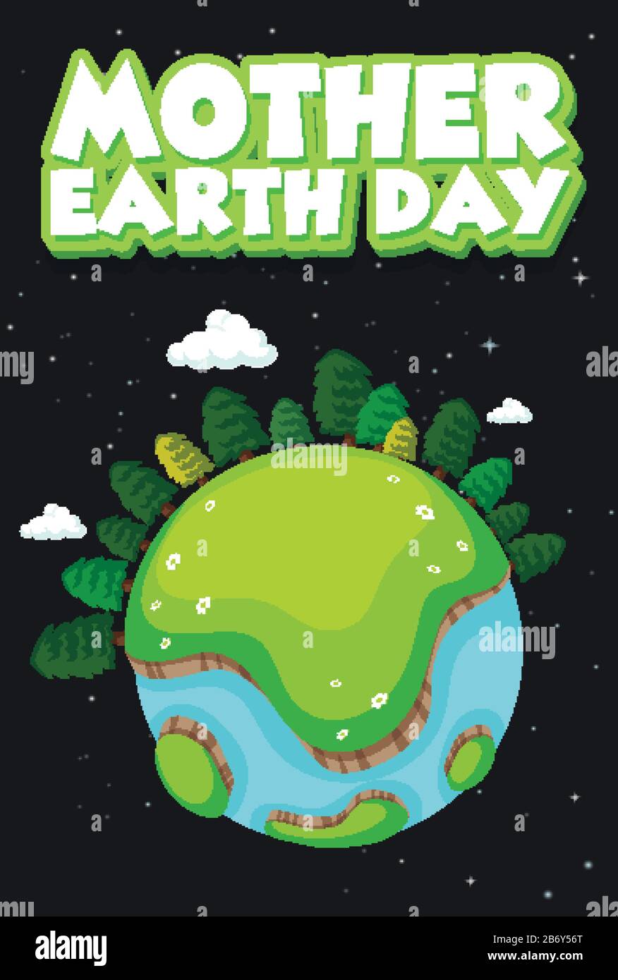 Poster design for mother earth day with world at night time ...