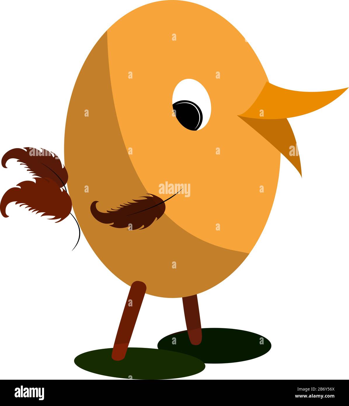 Orange bird, illustration, vector on white background Stock Vector ...