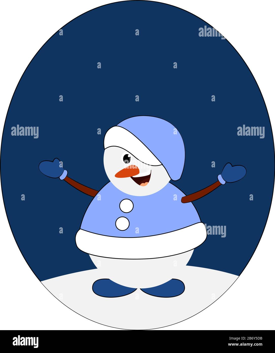 Snowman on snow outdoor Stock Vector Images - Alamy