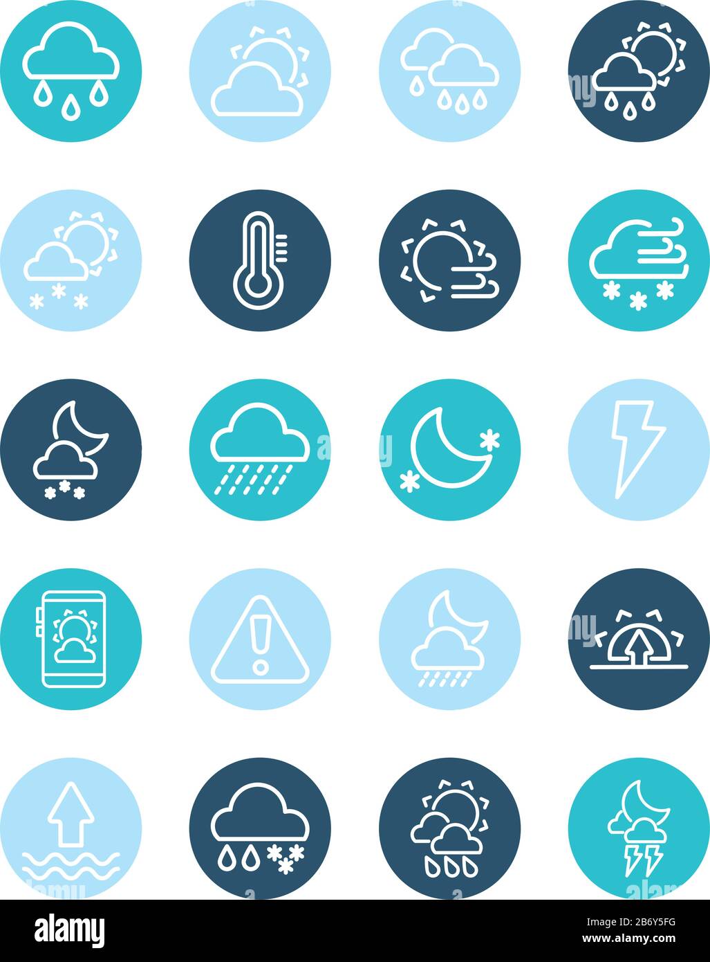 set of icons weather, block and flat style icon vector illustration ...