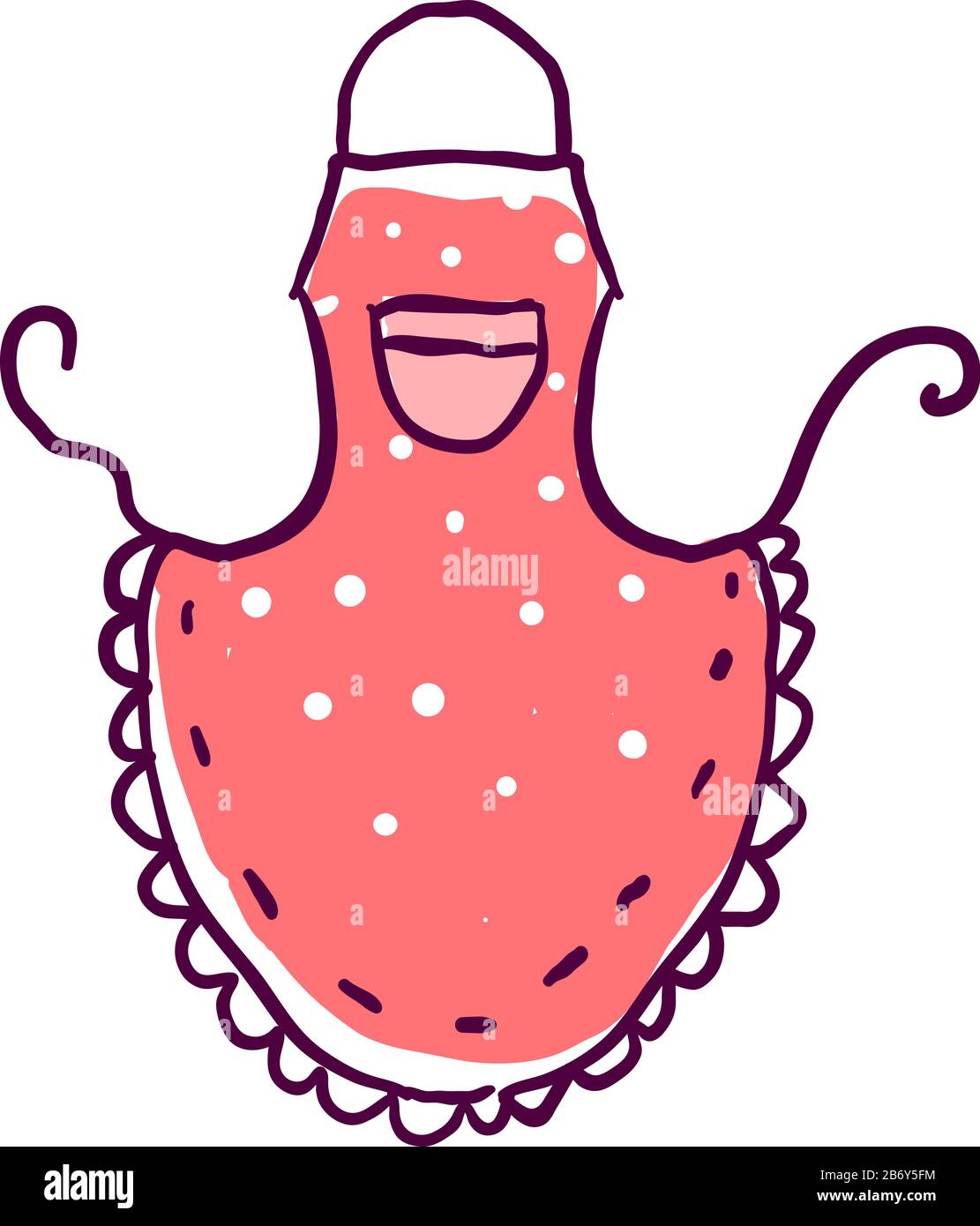 Pink apron, illustration, vector on white background Stock Vector Image ...