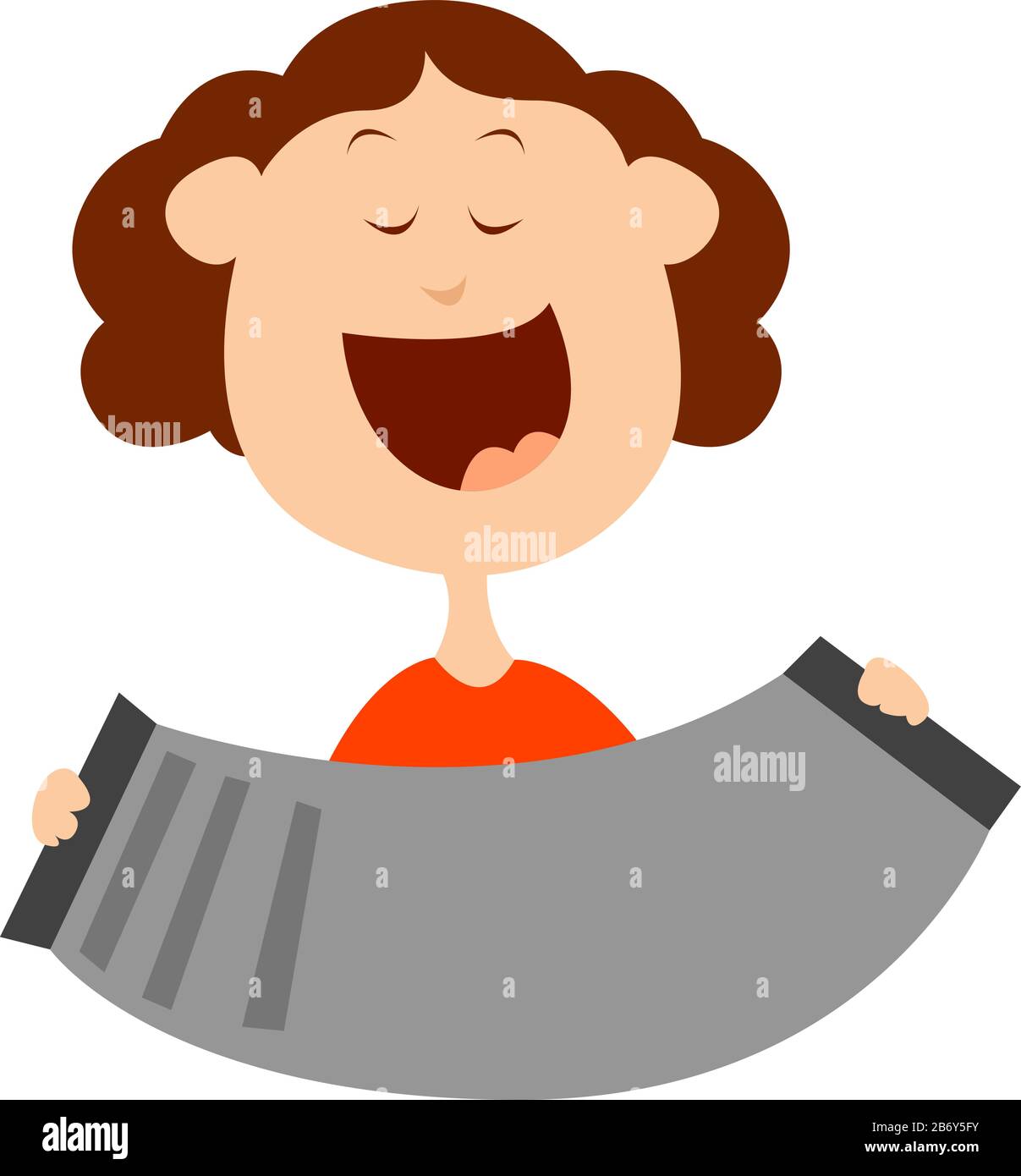 Accordion player, illustration, vector on white background Stock Vector ...