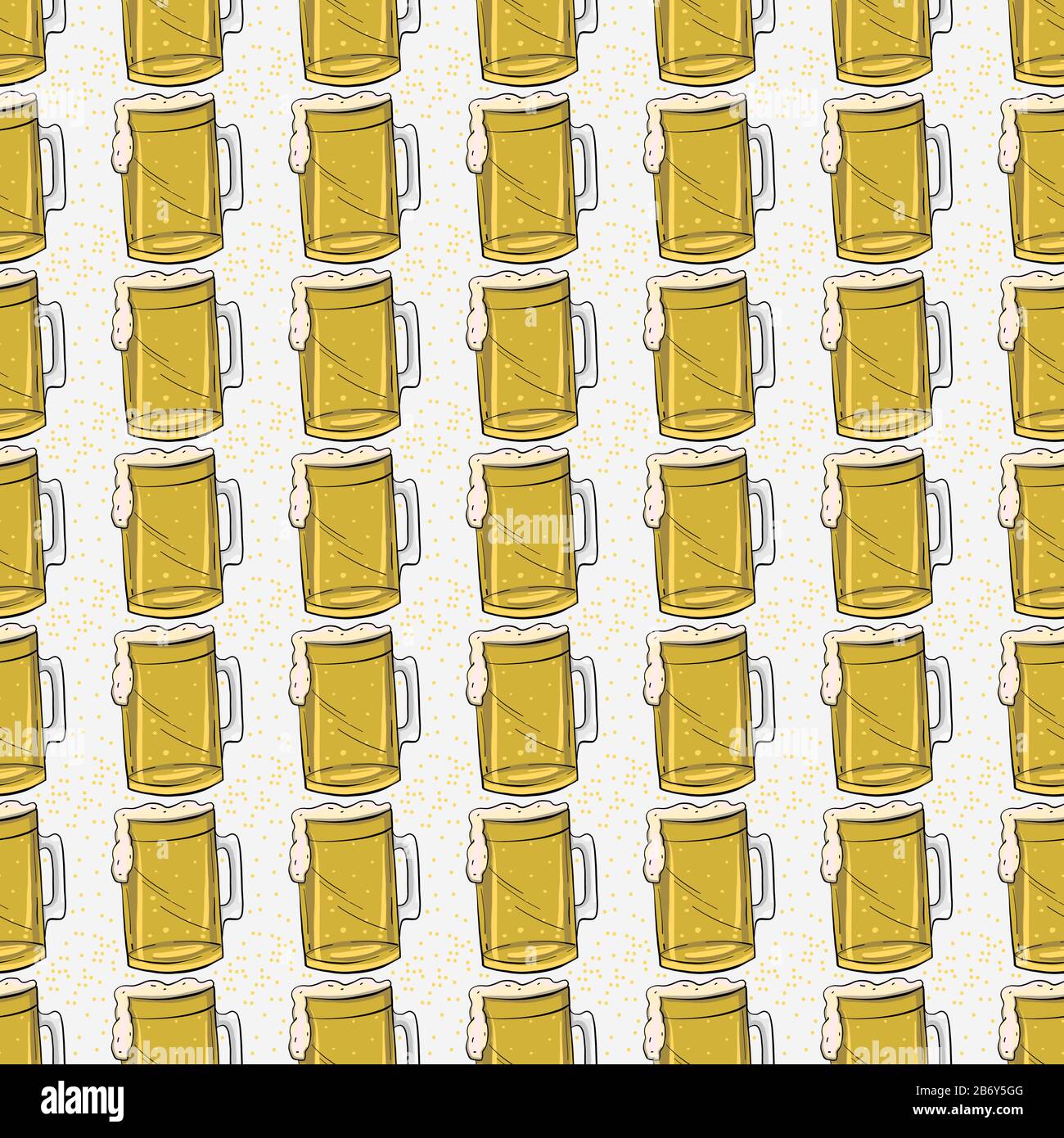 Beer pattern, illustration, vector on white background Stock Vector ...