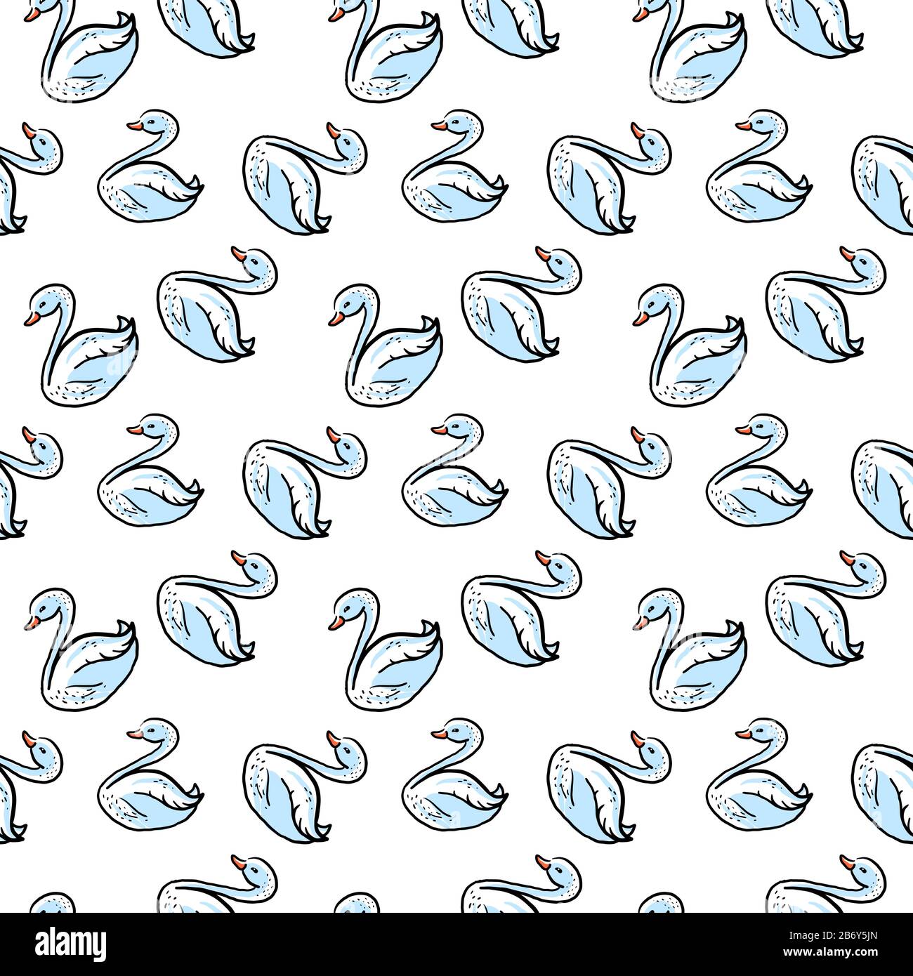 Swan pattern, illustration, vector on white background Stock Vector ...