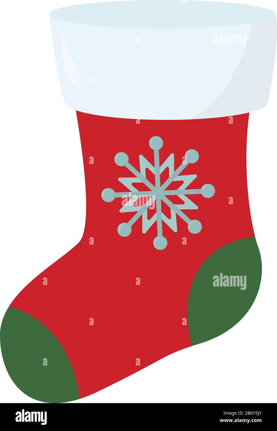 Christmas stocking, illustration, vector on white background Stock ...