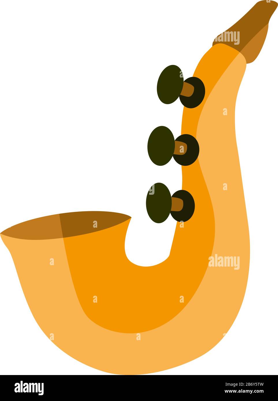 Yellow saxophone, illustration, vector on white background Stock Vector ...