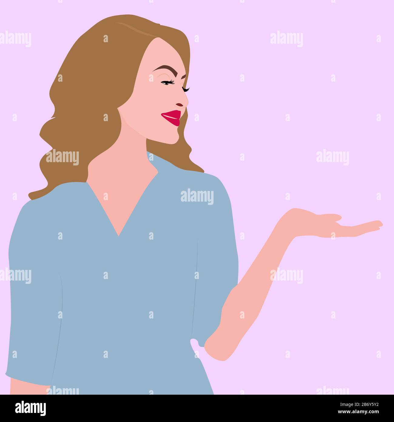 Women in blue dress Stock Vector Images - Alamy