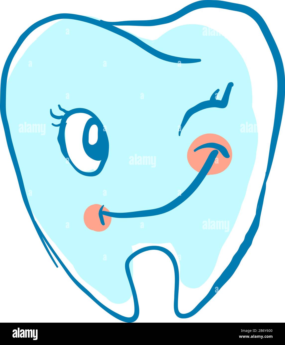 Clean tooth, illustration, vector on white background Stock Vector ...