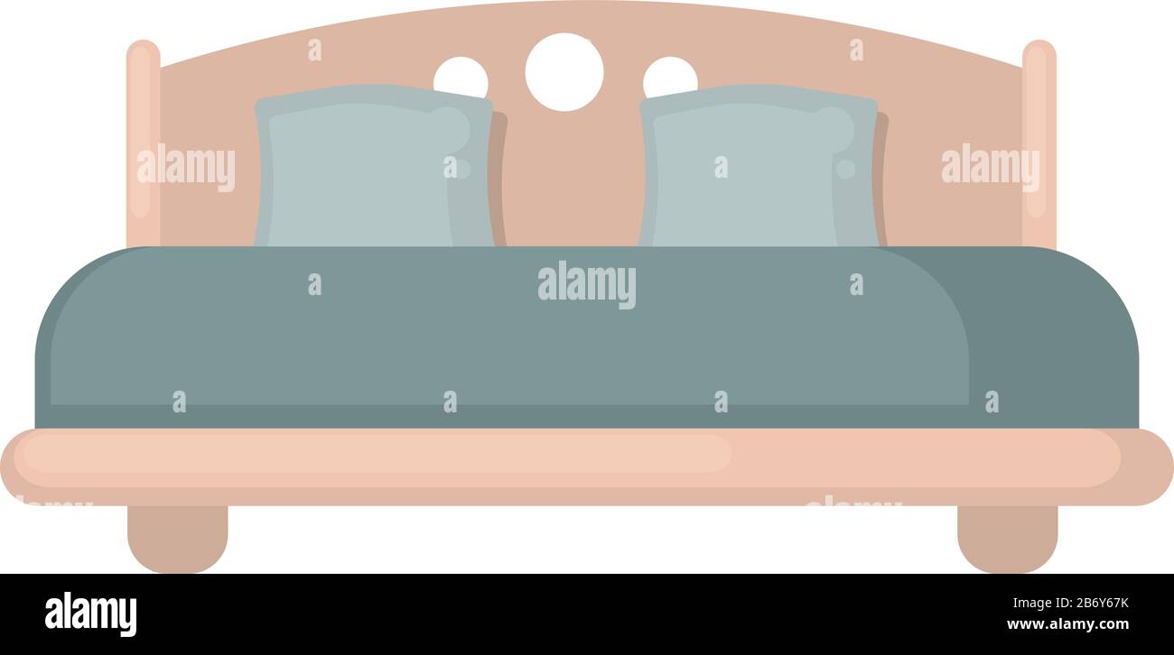 Big bed, illustration, vector on white background Stock Vector Image ...