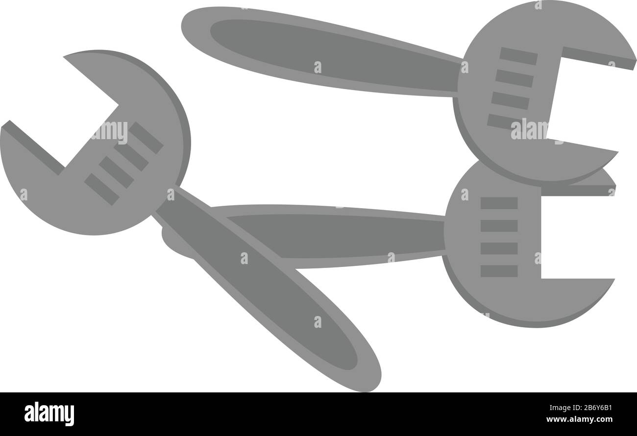 Adjustable spanners, illustration, vector on white background Stock ...