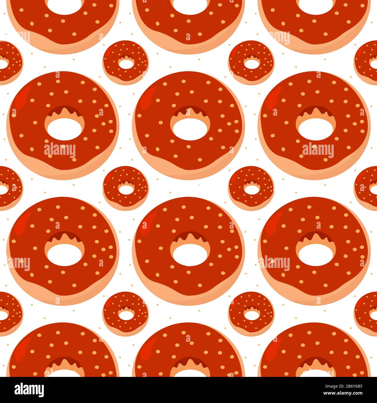 Donut pattern, illustration, vector on white background Stock Vector ...