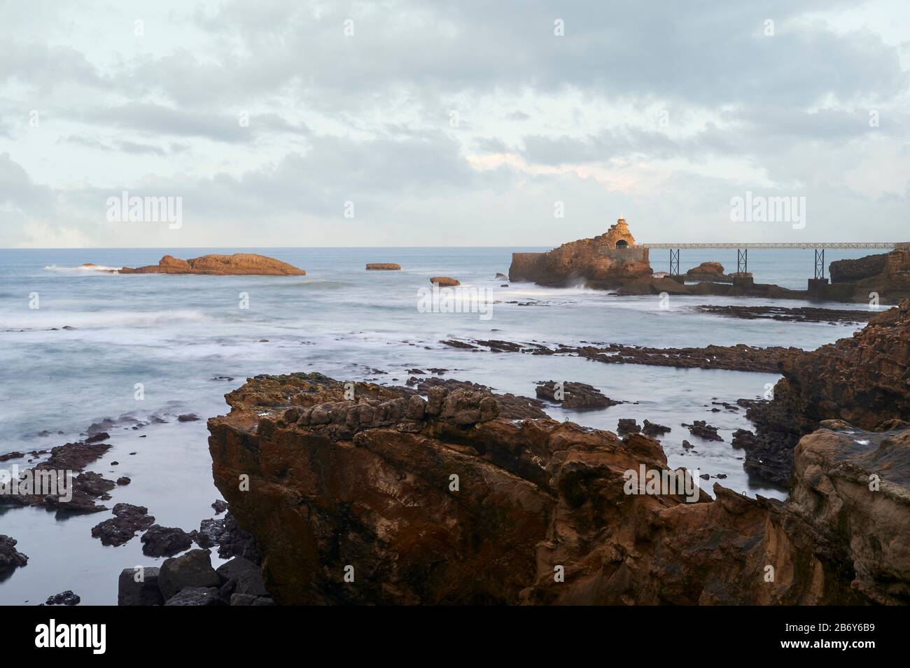 Rocher de la Vierge, Biarritz, Pyrenees Atlantiques, Aquitaine, France ...