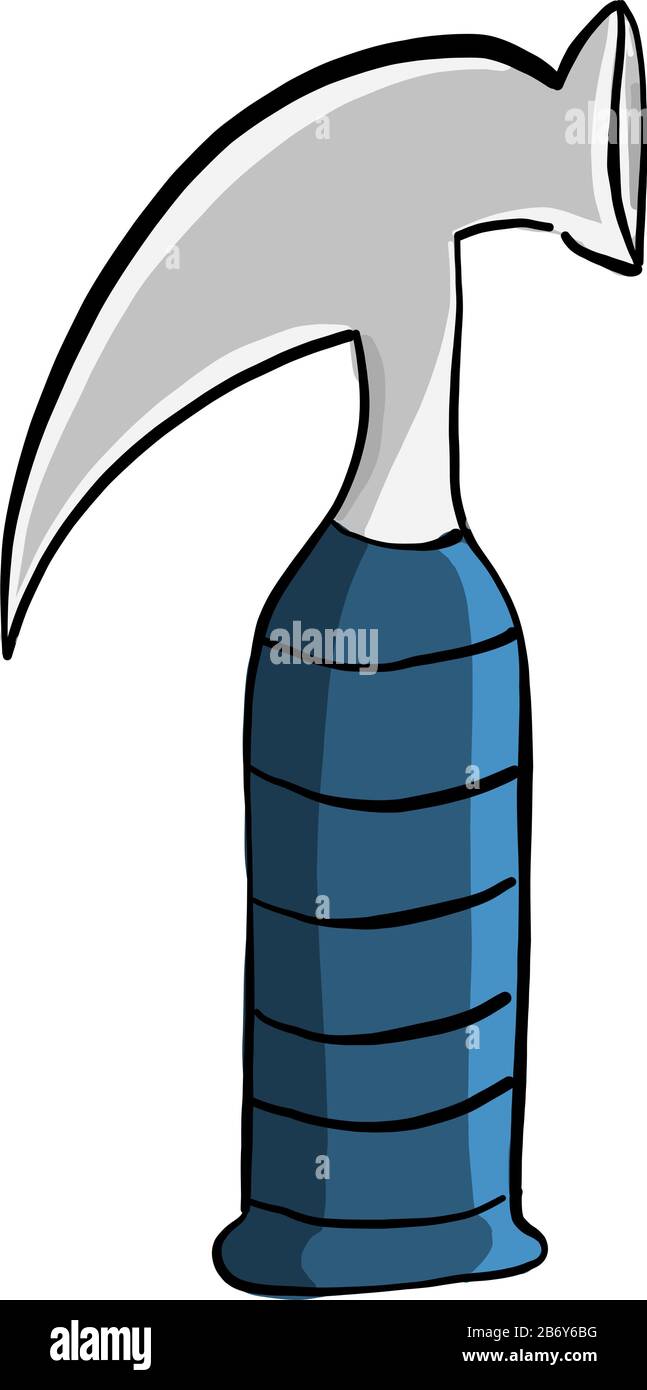 Blue hammer, illustration, vector on white background Stock Vector ...