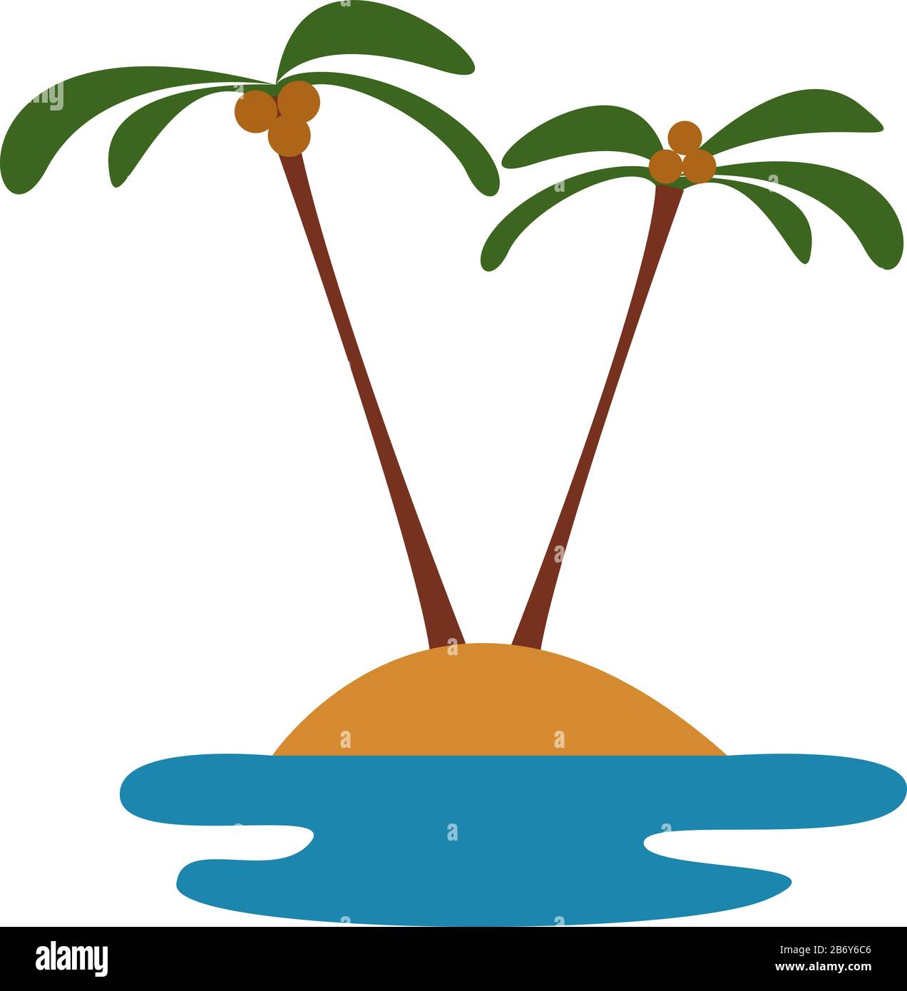 Two palms trees, illustration, vector on white background Stock Vector ...