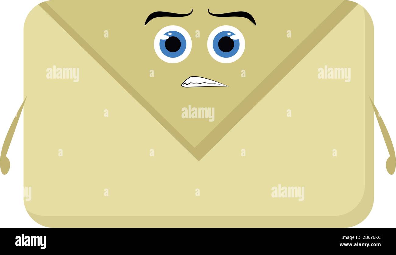Angry envelope, illustration, vector on white background Stock Vector ...