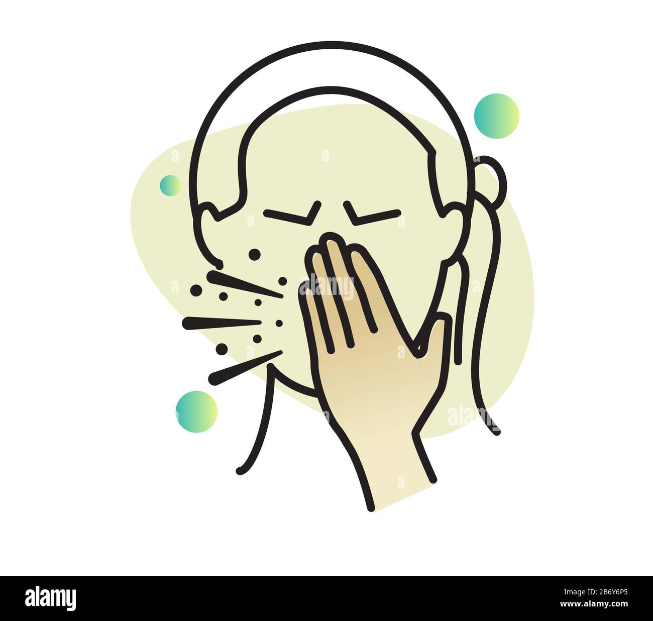 Personal Hygiene - Cover Mouth while sneezing - Icon as EPS 10 File ...